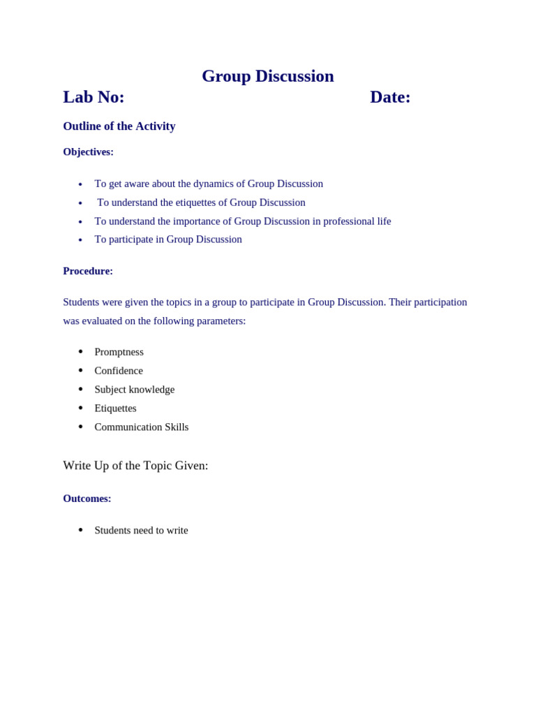 Group Discussion Dynamics and Etiquettes | PDF