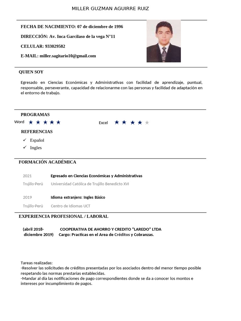 Cv-Miller Guzman Aguirre Ruiz | PDF