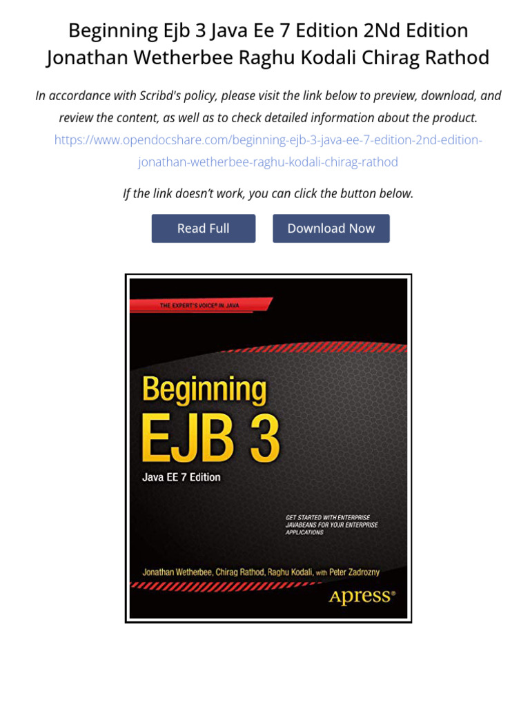 Beginning EJB 3 Java EE 7 Edition 2nd Edition Jonathan Wetherbee Raghu Kodali Chirag Rathod ...