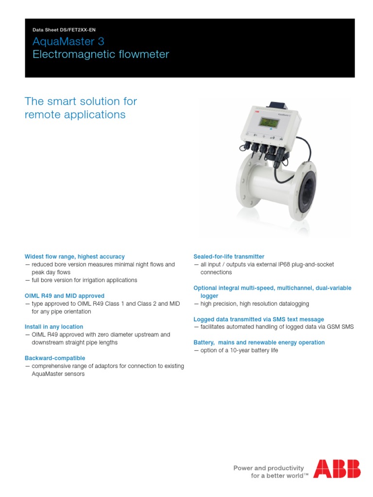 Abb - Aquamaster 3 Brochure 2011 | PDF | Flow Measurement | Short ...