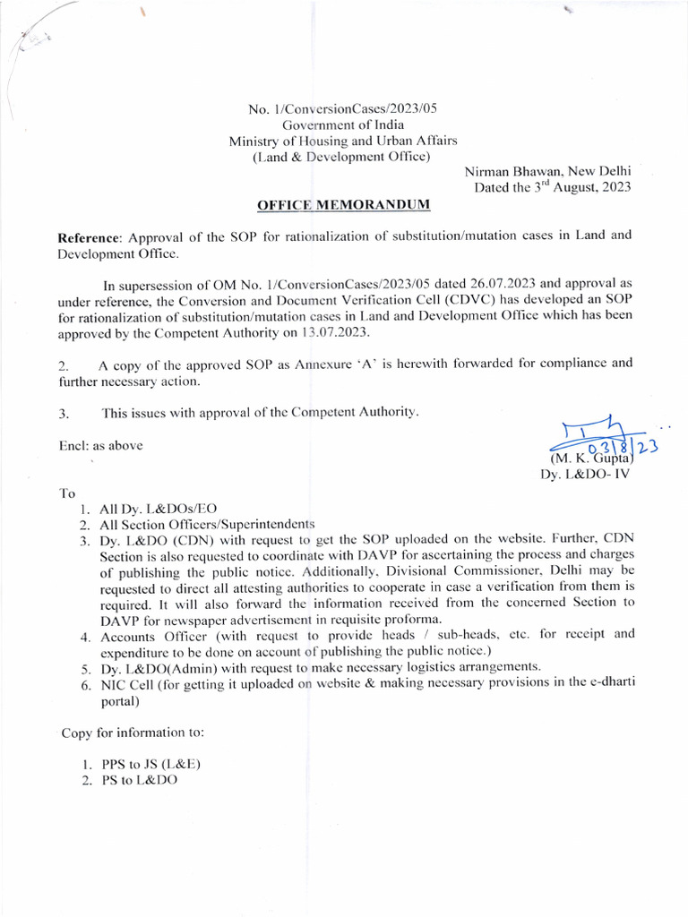 SOP Sub MutationAug23 | PDF | Common Law | Civil Law (Common Law)