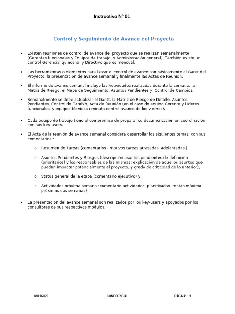 PE-JJC-InS01 - Control de Avance de Proyecto | PDF