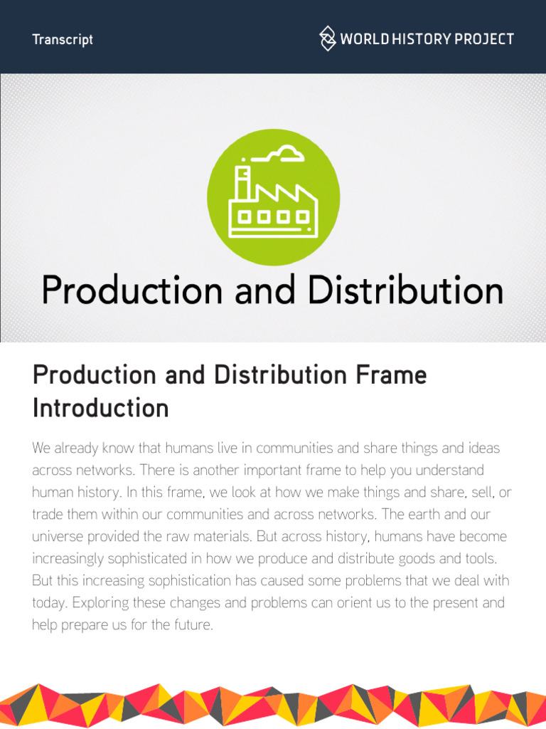 Production and Distribution Frame Introduction | PDF | Weaving | Economies