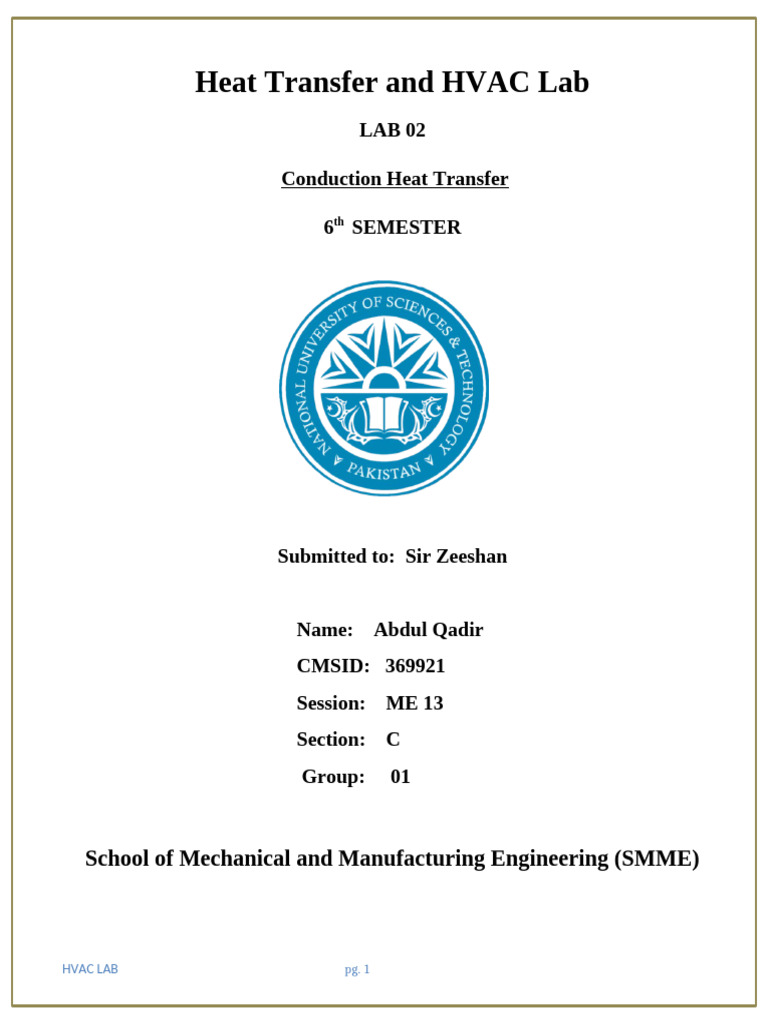 Heat Transfer Lab: Thermal Conductivity Analysis | PDF | Thermal ...