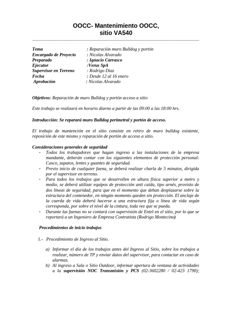 Va540 Miramar - Work Order_verus | PDF