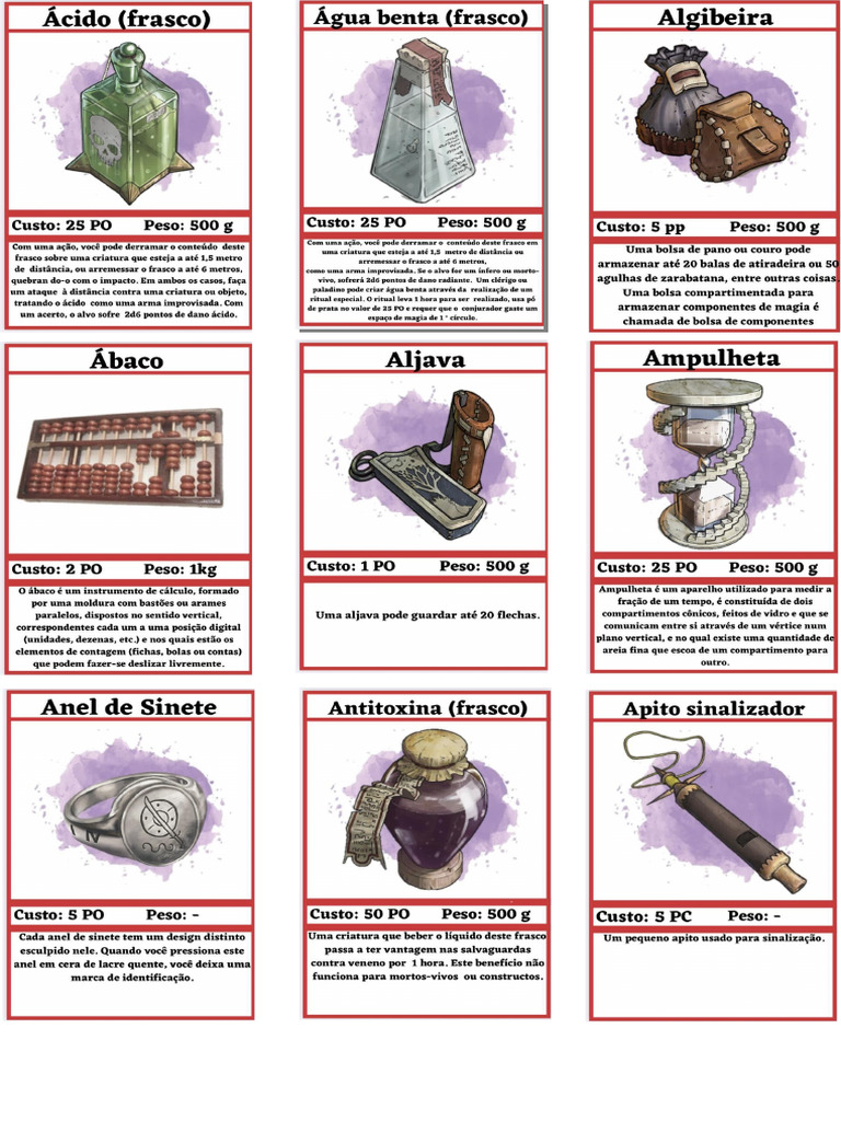 Itens e Fabricação para Atributos RPG | PDF
