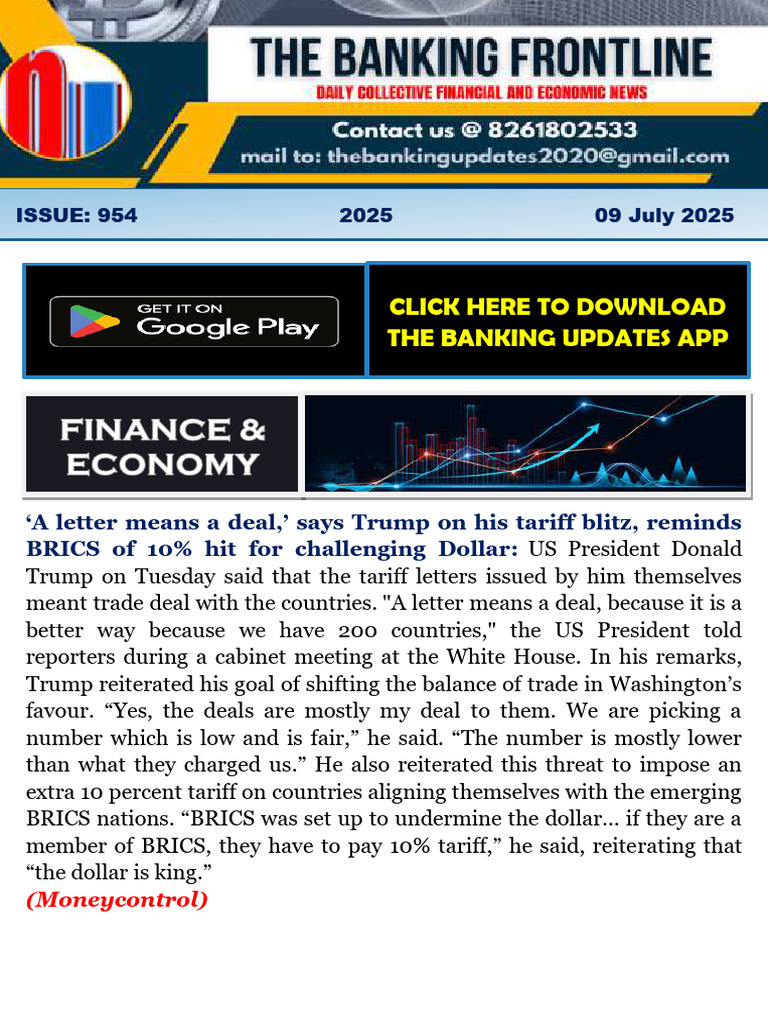 Trump’s Tariff Strategy and Trade Deals | PDF | Microfinance | Banks