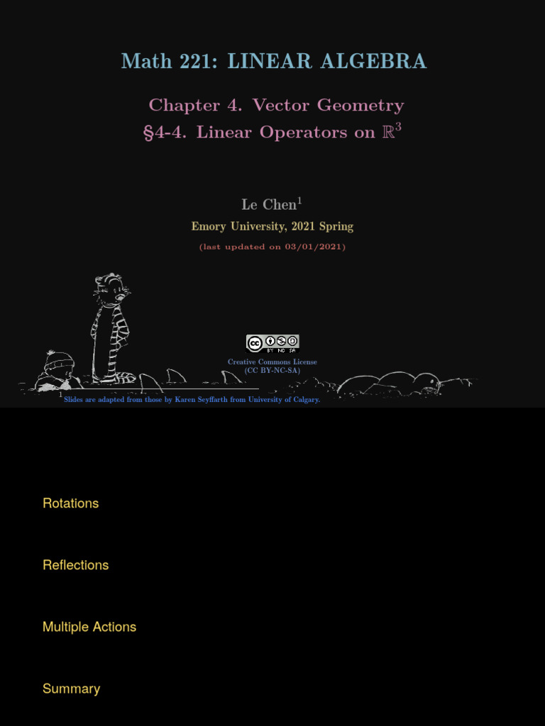 Linear Operators in R3: Rotations & Reflections | PDF | Linear Map ...