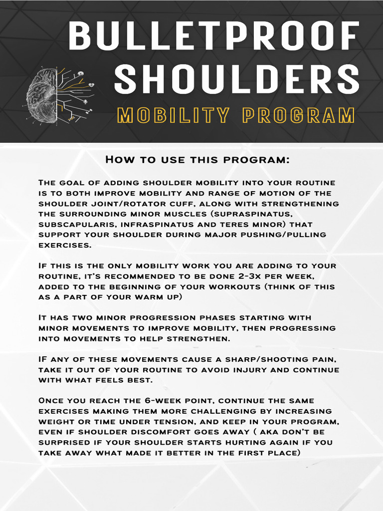 Shoulder Mobility Program | PDF | Shoulder | Musculoskeletal System