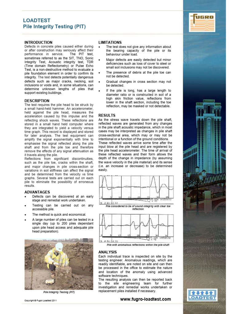 Pile Integrity Testing Overview | PDF | Applied And Interdisciplinary ...
