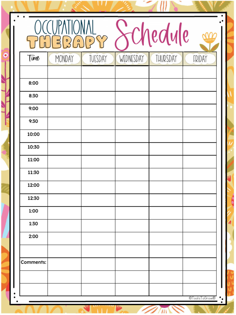 Occupational Therapy Schedule Template | PDF