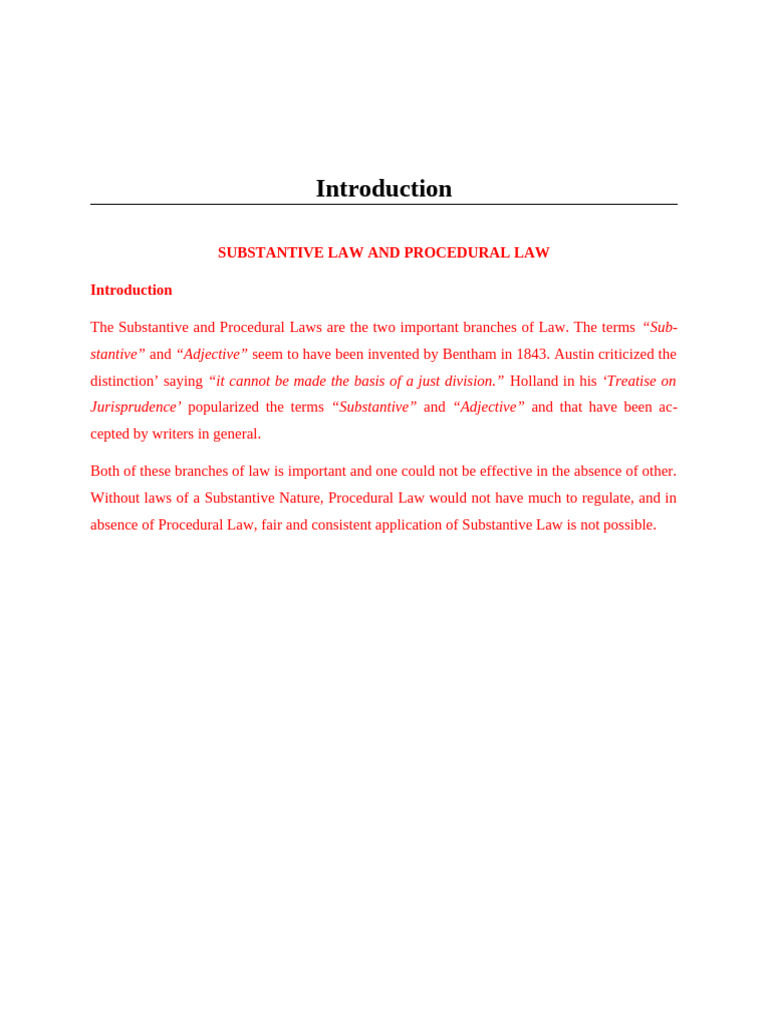 Substantive vs Procedural Law Explained | PDF