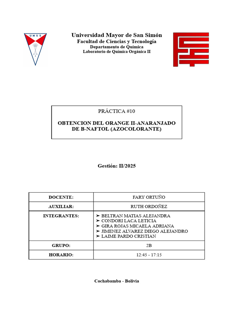 Obtencion Del Orange II-Anaranjado de B-naftol (Azocolorante) | PDF ...