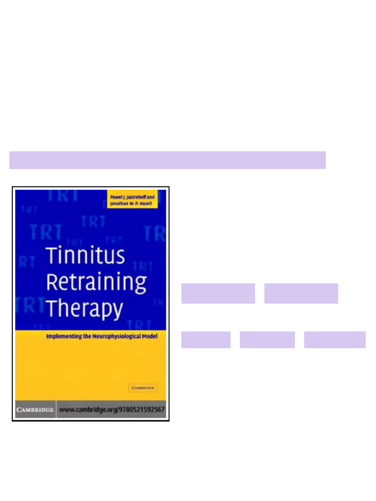 Tinnitus Retraining Therapy Implementing the Neurophysiologi Pawel J ...