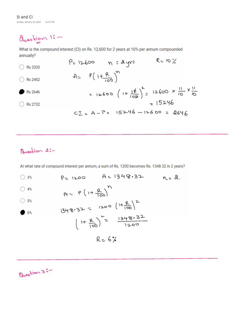 Simple and Compound Interest | PDF