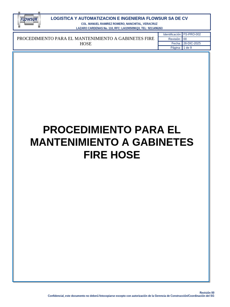 FS-PRO-002_ Mantenimiento a FireHouse | PDF