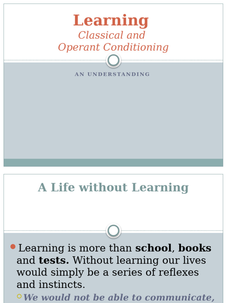 Learning 012201 | PDF | Classical Conditioning | Reinforcement