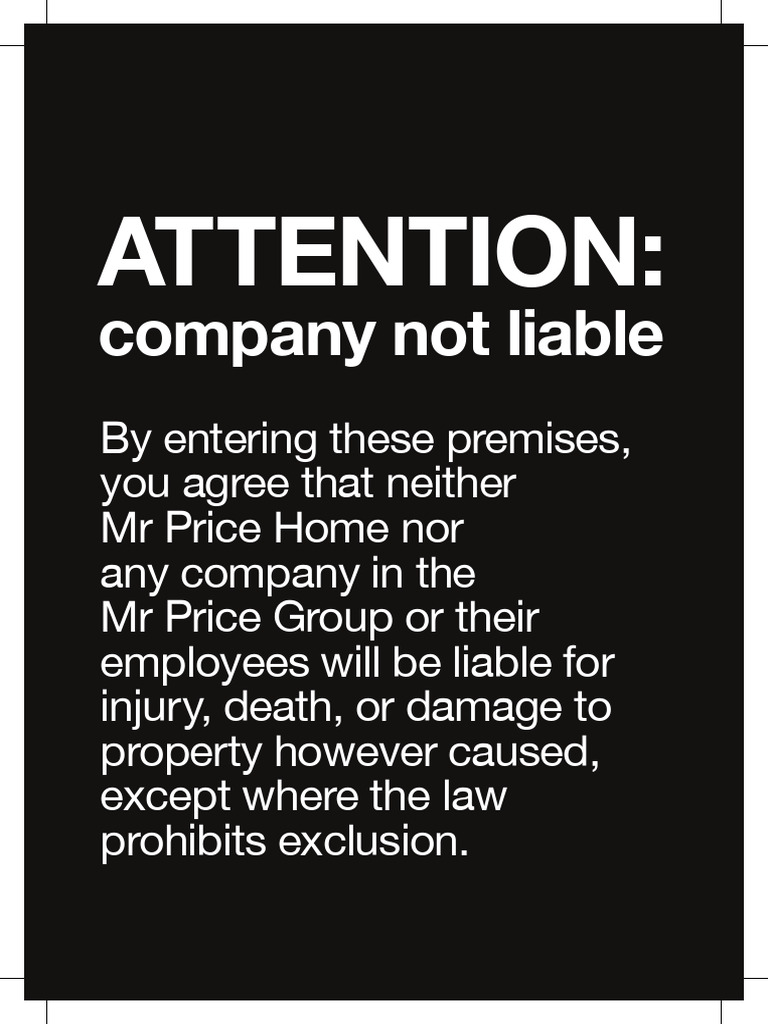 Mpm5933 Store Front Disclaimer Signage A5 MRP Home | PDF