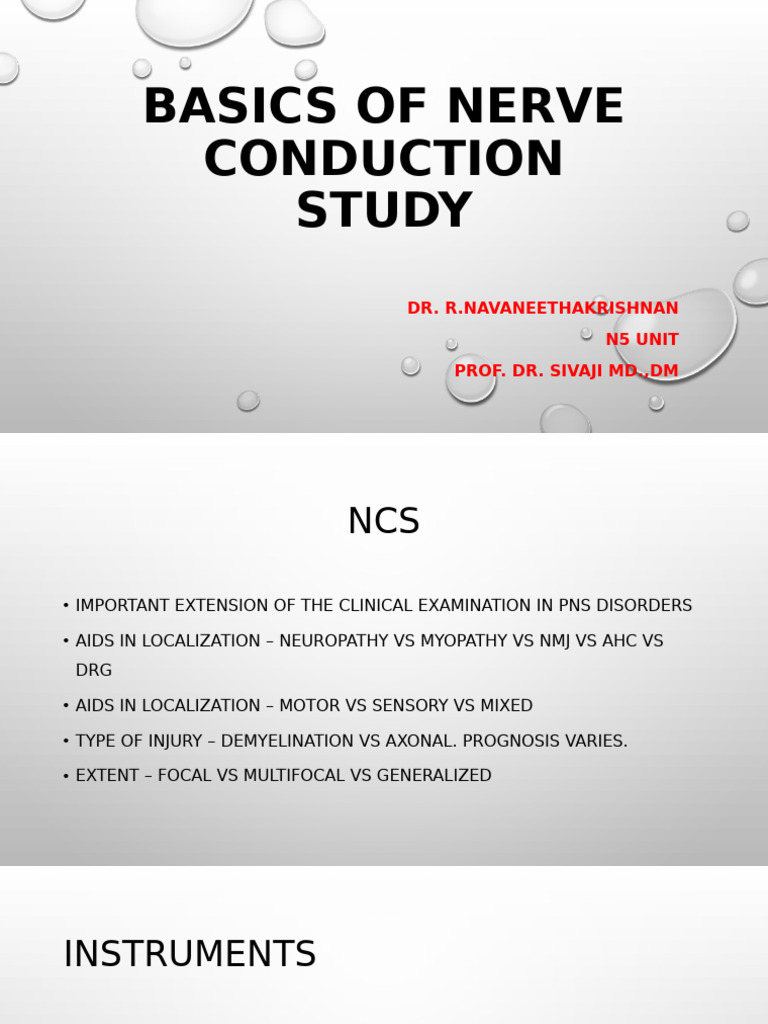 Nerve Conduction Study Basics Guide | PDF | Nervous System | Neuroscience