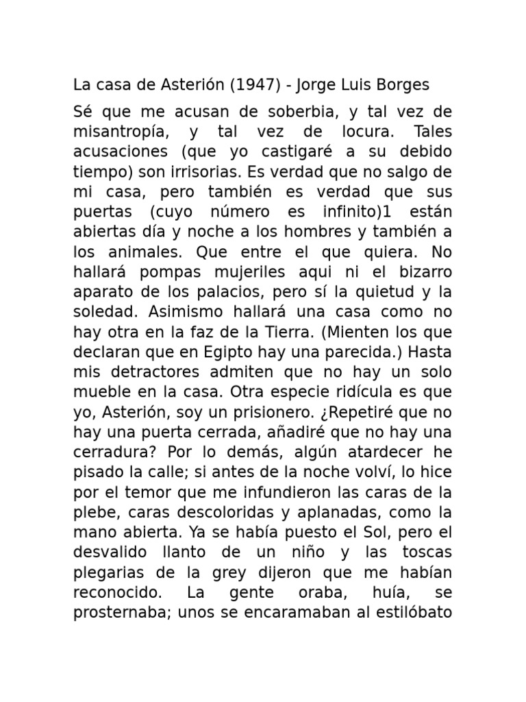 La casa de Asterión cuentos de latinoamerica | PDF | Minotauro