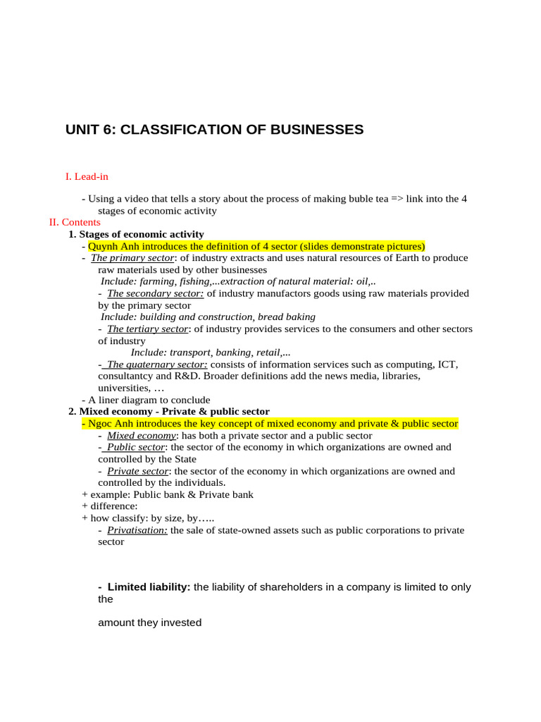 Business Classification and Types Explained | PDF | Stocks | Franchising
