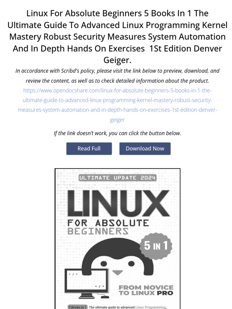Linux for Absolute Beginners 5 Books in 1 The Ultimate Guide to Advanced Linux Programming ...