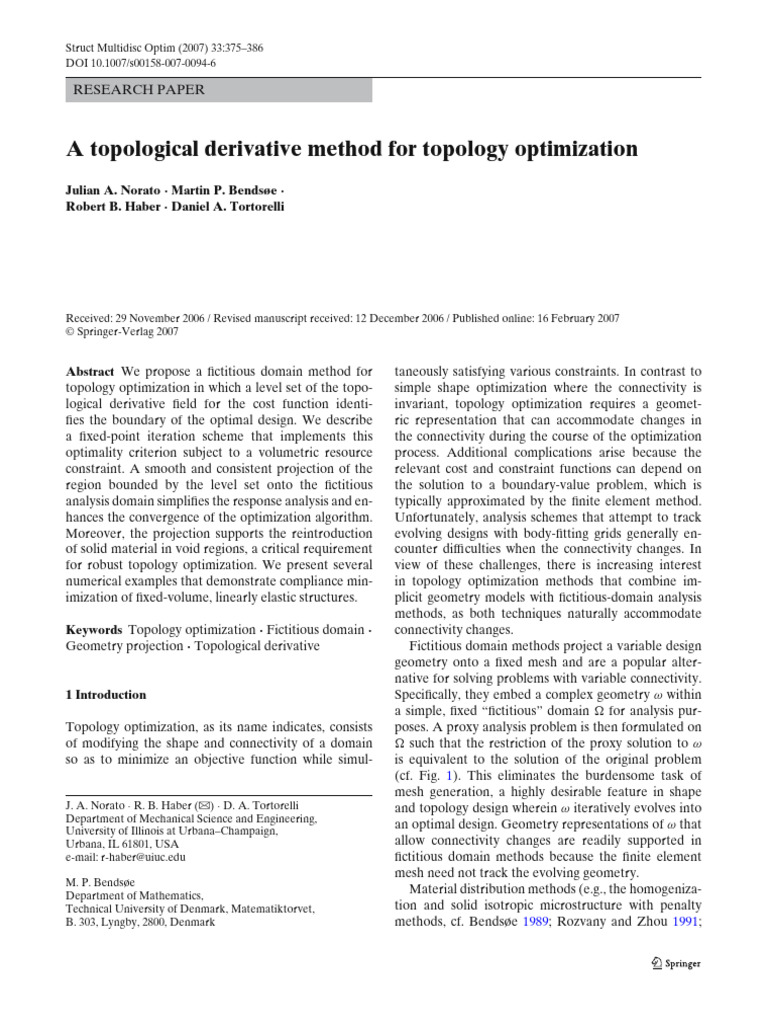 Topological Derivative in Optimization | PDF | Mathematical ...