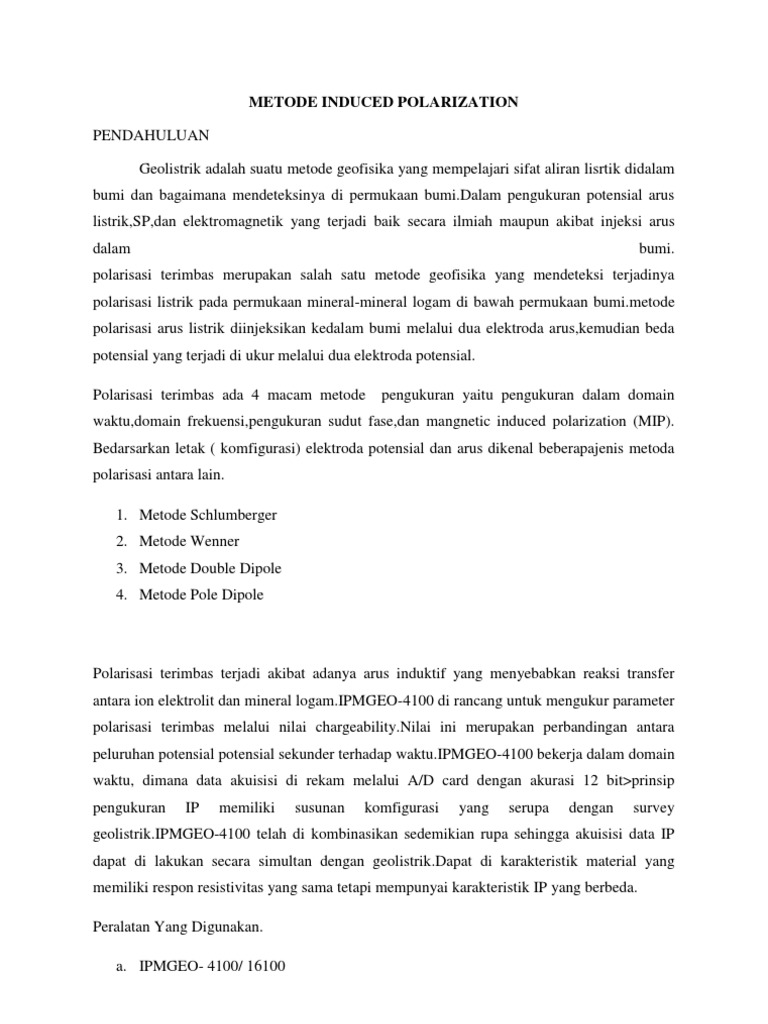 Metode Induced Polarization | PDF