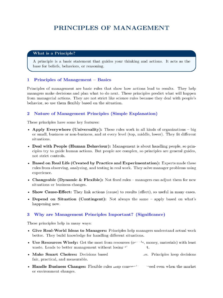 Principle of Management | PDF