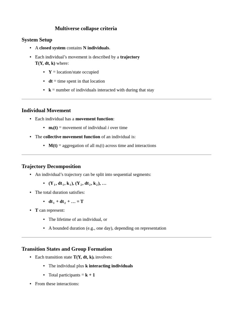 Multiverse Collapse Criteria | PDF | Determinism | Perception