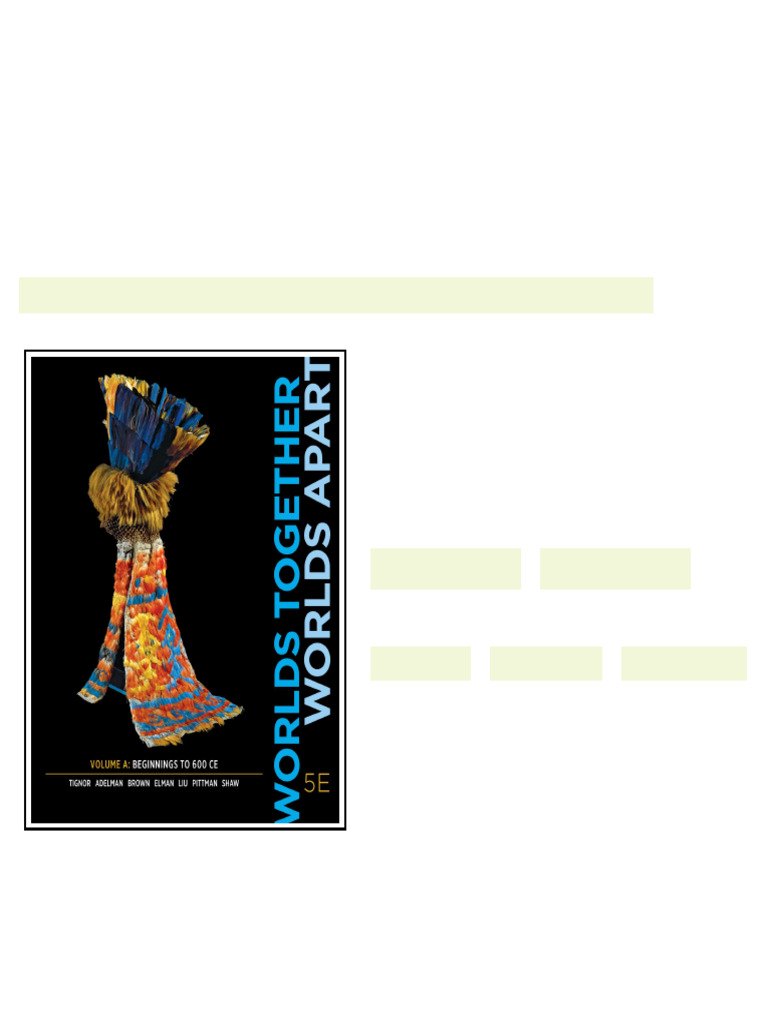 Worlds Together Worlds Apart (Fifth Edition) (Vol. A) 5th Edition ...