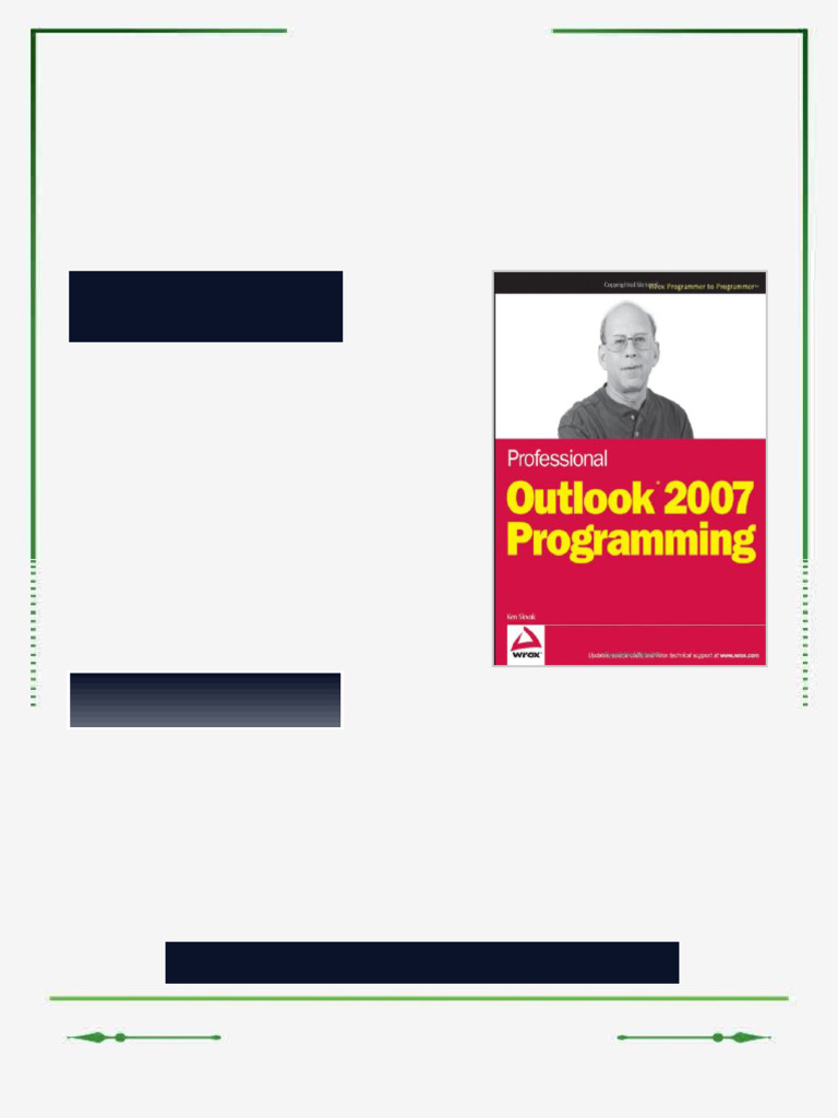 Professional Outlook 2007 Programming Programmer to Programmer 1st Edition Ken Slovak ebook ...
