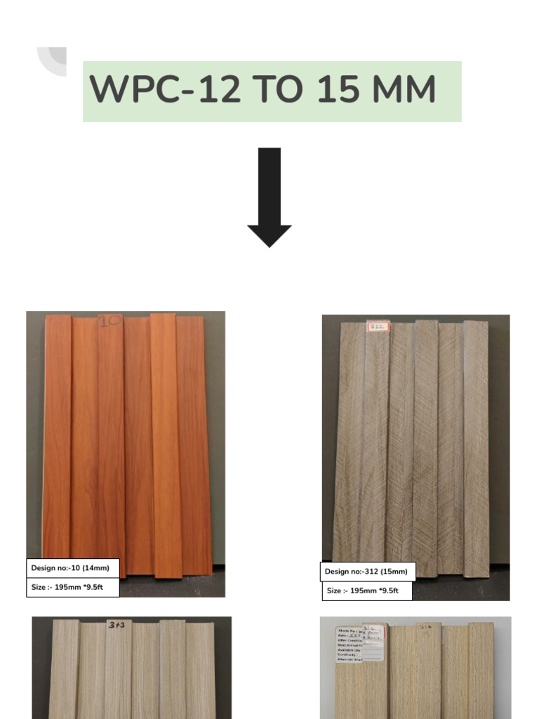 WPC Panel Sizes and Features Guide | PDF