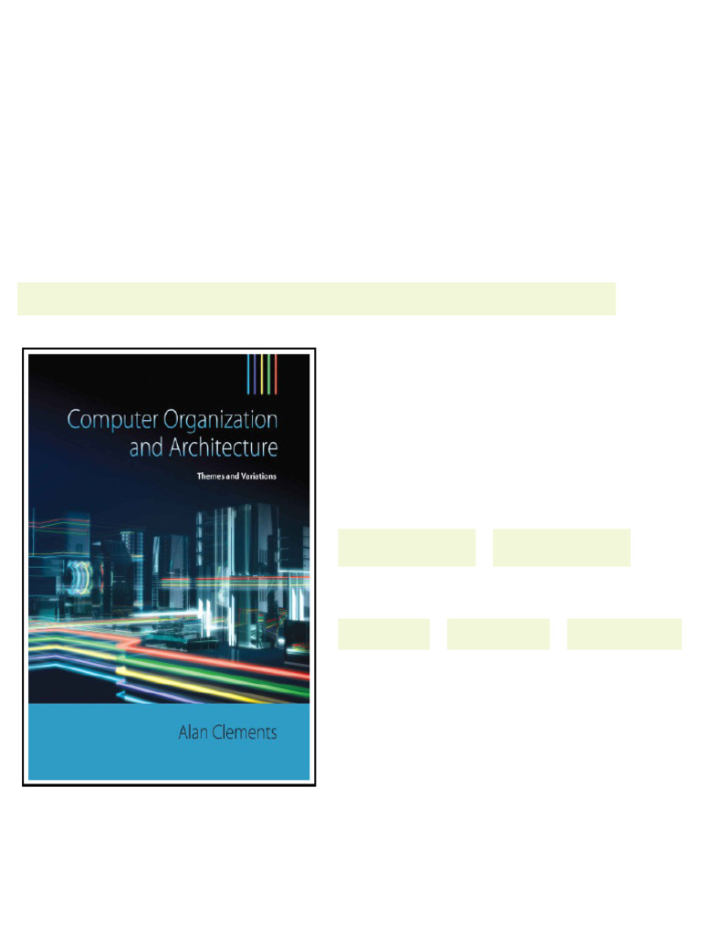 (Ebook) Computer Organization & Architecture: Themes and Variations by Alan Clements ISBN ...