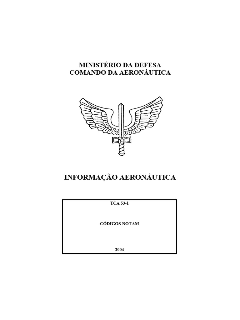 Códigos NOTAM - TCA 53-1/2004 | PDF | Segurança da aviação | Aviação