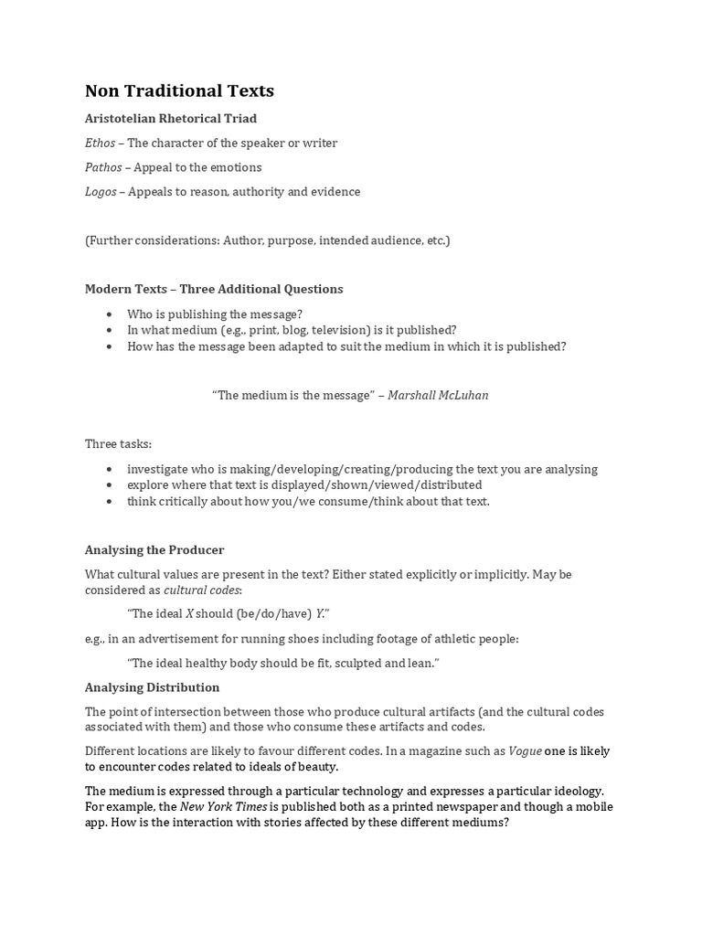 Non Traditional Texts | PDF | Communication | Human Communication