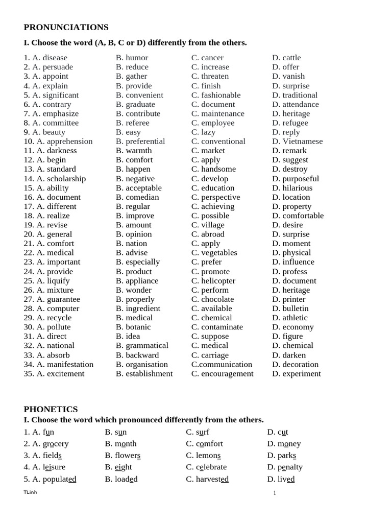 PHONETICS PRONUNCIATIONS | PDF