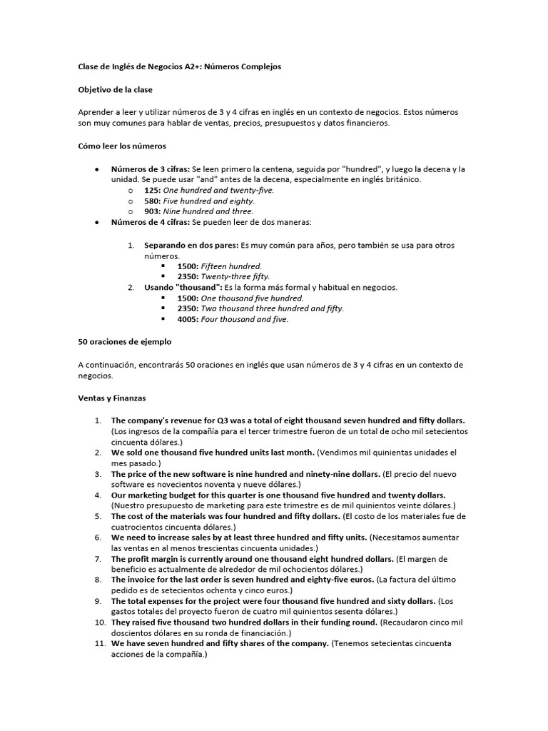 Numbers in Business | PDF
