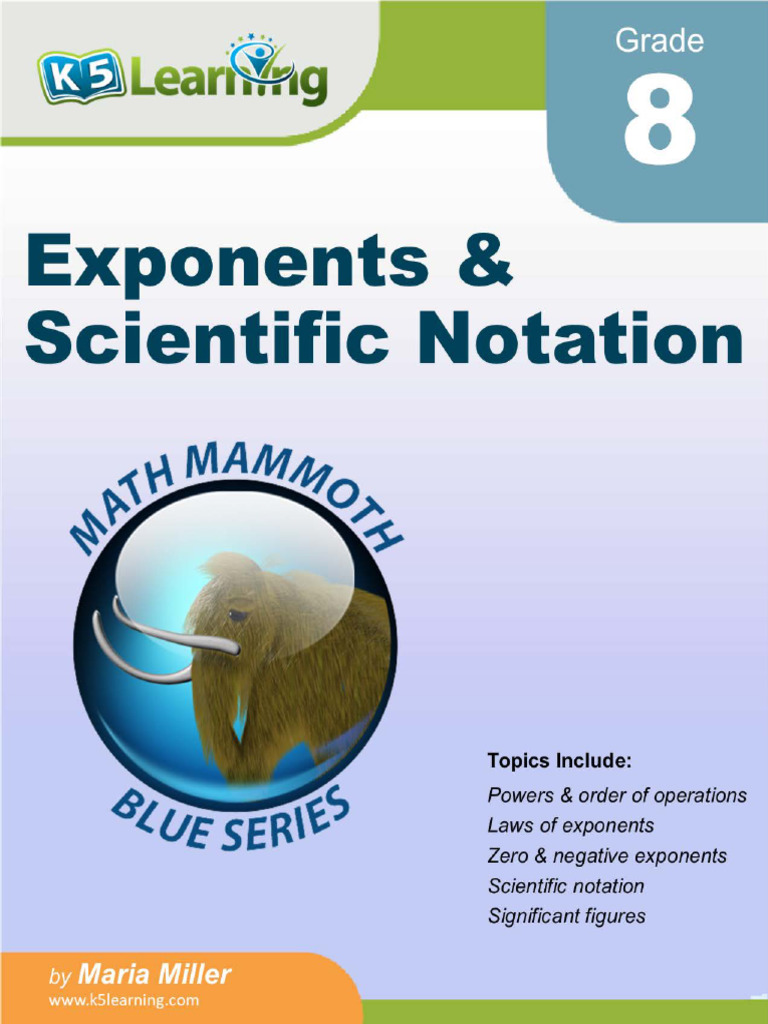 k5 Learning Exponents Scientific Notation Workbook | PDF | Mathematics ...