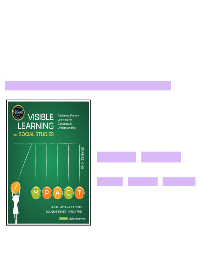 Visible Learning for Social Studies Grades K 12 (Corwin Teachiials ...