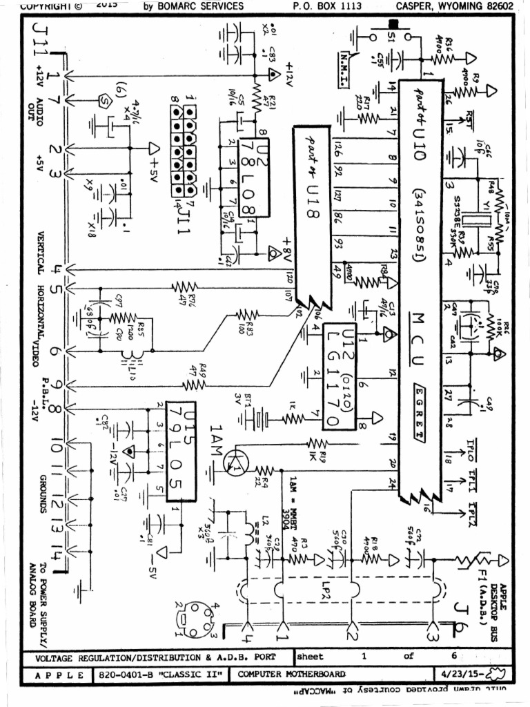 Macintosh Classic II Schematic (Bomarc) | PDF