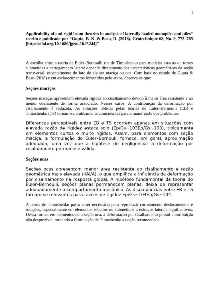 Resumo Artigo Timoshenko e Euller | PDF