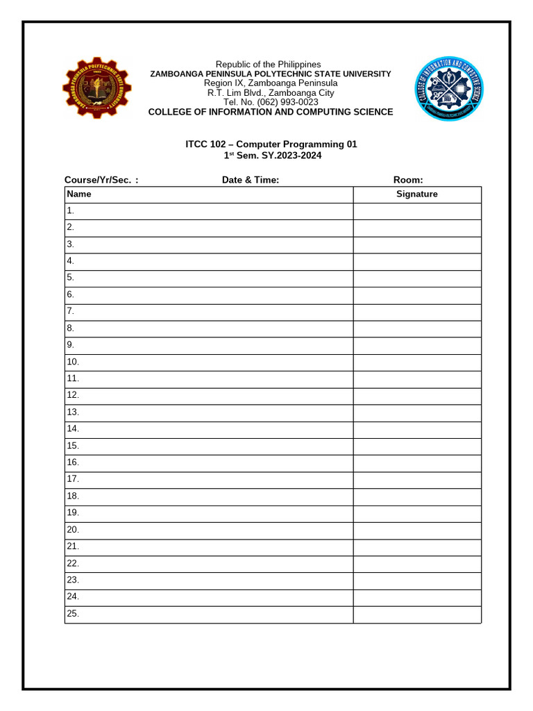 ITCC102 Attendance Evidence | PDF
