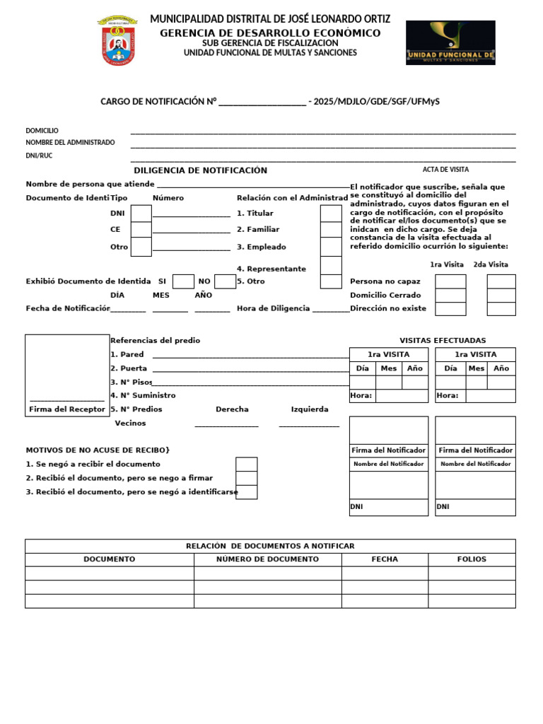 Cargo de Notificación | PDF