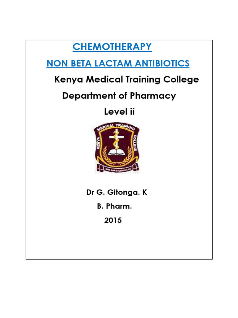 Non Beta Lactams Final Copy | PDF | Antibiotics | Drugs