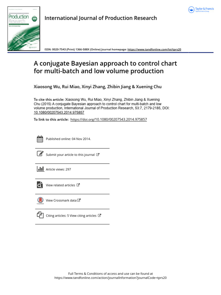 A Conjugate Bayesian Approach to Control Chart for Multi Batch and Low ...