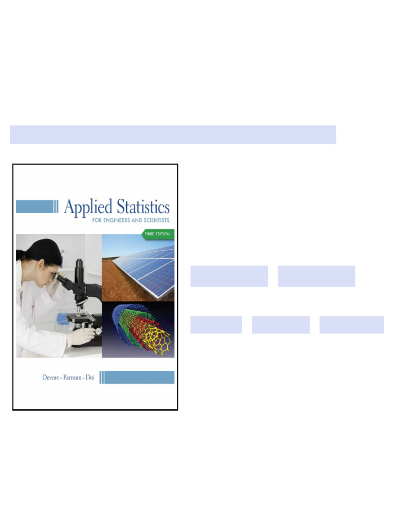 Applied Statistics for Engineers and Scientists Full Chapters Included | PDF
