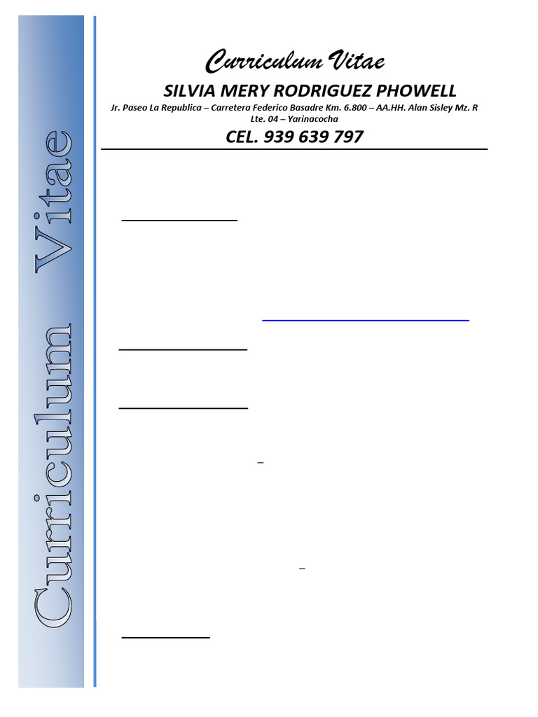 CV Silvia Mery Rodriguez Phowell - 2024 | PDF