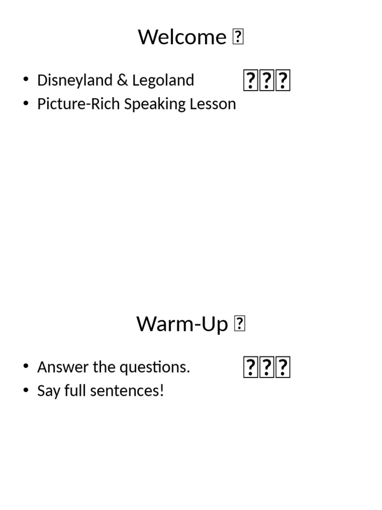 Disneyland_Legoland_Picture_Rich_Lesson | PDF