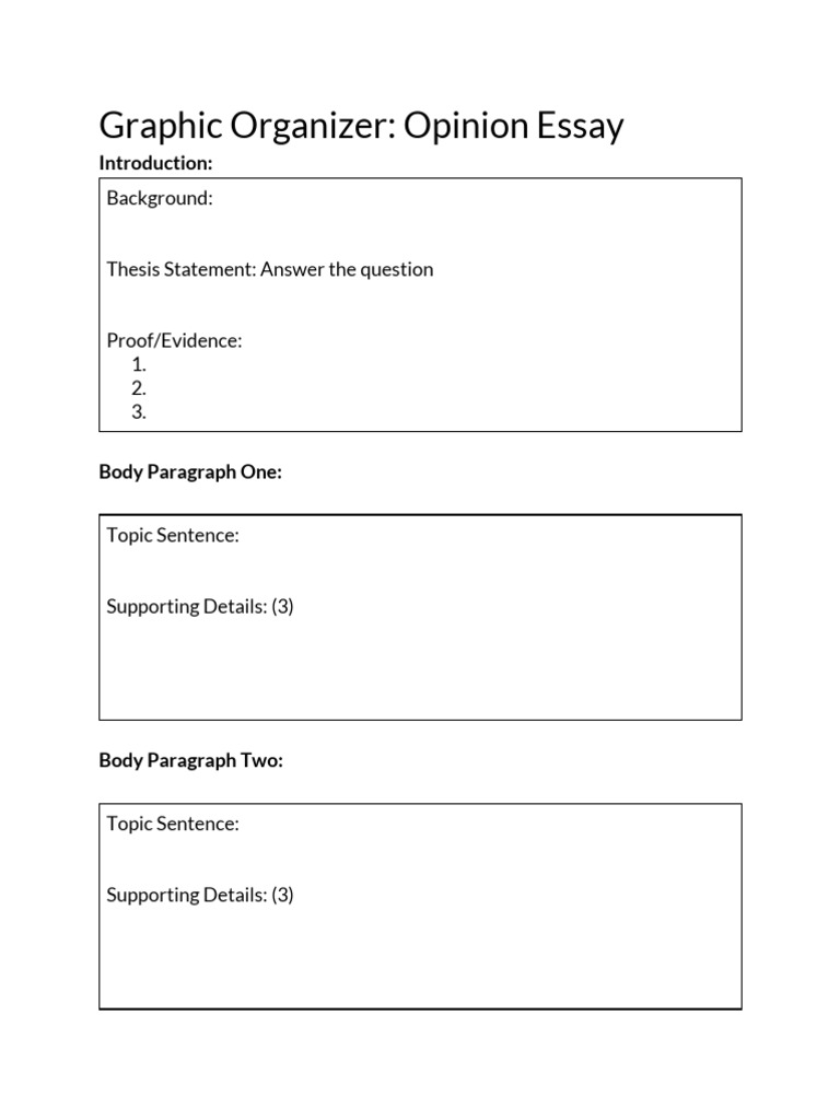 Graphic Organizer_ Opinion Essay | PDF